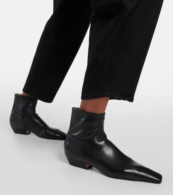 Khaite Marfa Leather Ankle Boots