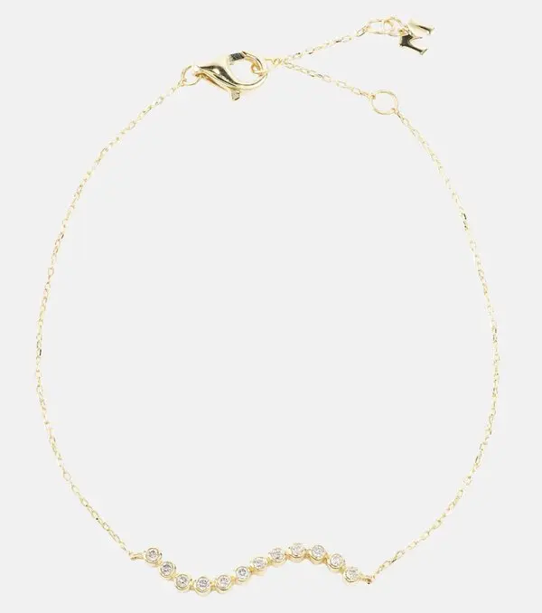 Mateo 14kt Wave Bracelet With Diamonds - Gold