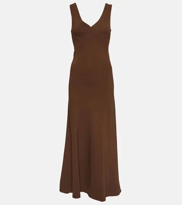 Asceno Bordeaux Slip Dress - Brown