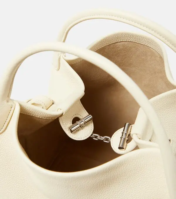 Loro Piana Bale Leather Tote Bag - White
