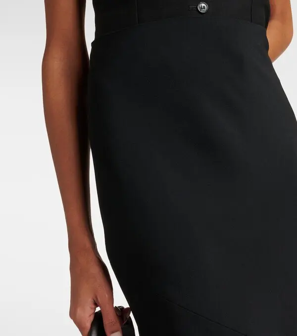 AMI Paris Crepe Maxi Skirt