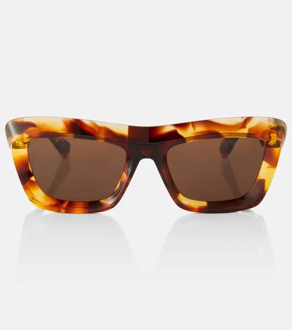 Bottega Veneta Scoop Rectangular Sunglasses - Brown