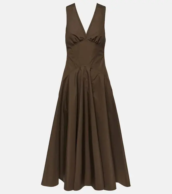 Alaïa Cotton Poplin Midi Dress