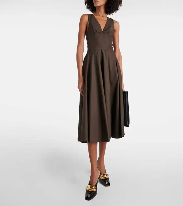 Alaïa Cotton Poplin Midi Dress