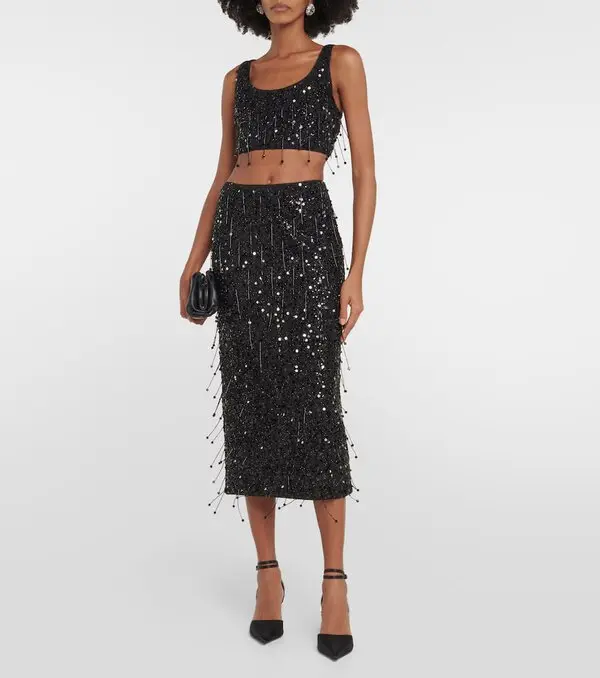 Simkhai Gisele Sequined Midi Skirt