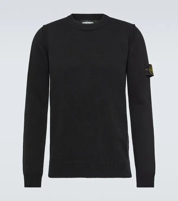 Stone Island Compass Wool-blend Sweater - Black