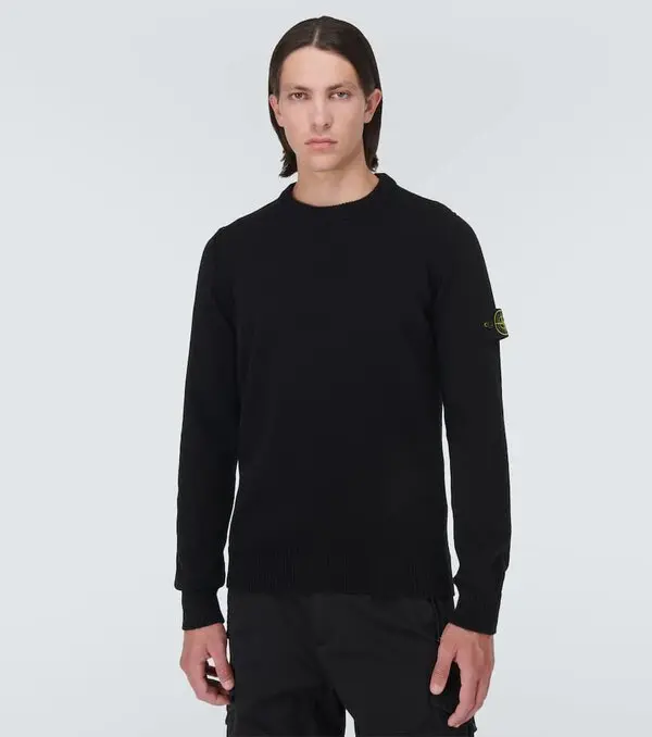 Stone Island Compass Wool-blend Sweater - Black