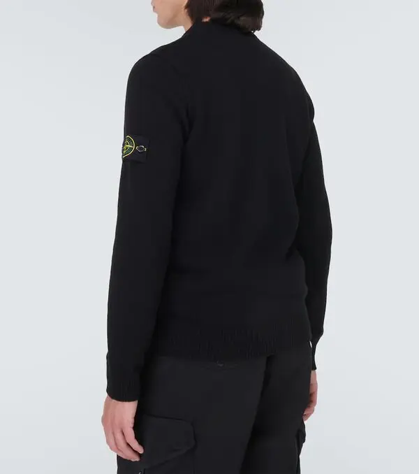 Stone Island Compass Wool-blend Sweater - Black