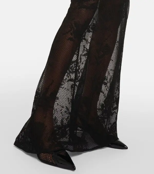 Alaïa Floral Mesh Maxi Skirt