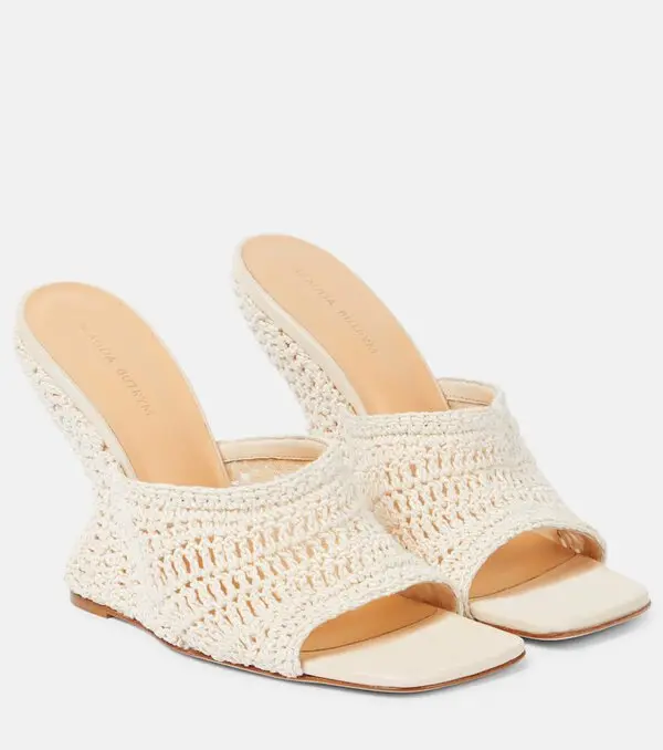 Magda Butrym Crochet Wedge Sandals - White