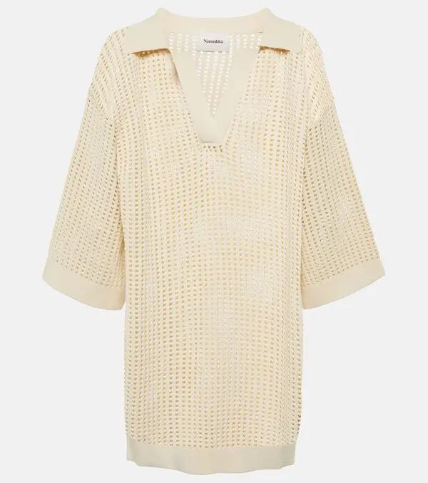 Nanushka Siya Crochet Top - White