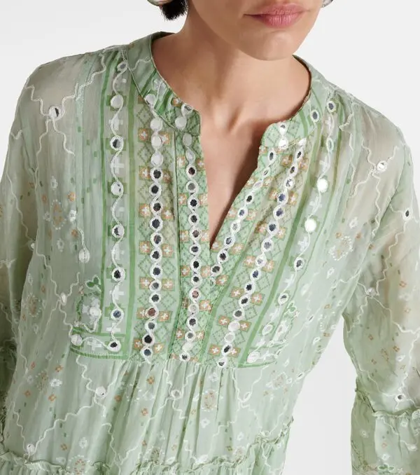 JULIET DUNN Embroidered Mini Dress