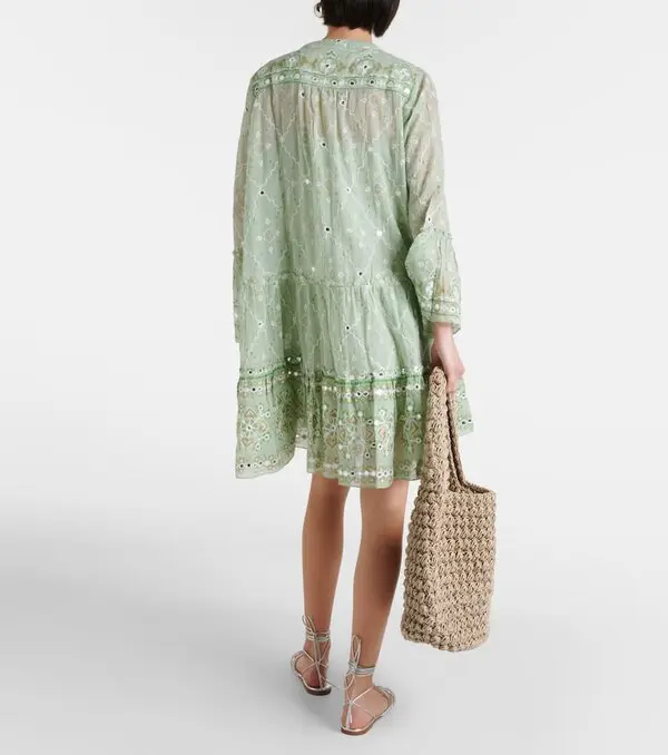 JULIET DUNN Embroidered Mini Dress