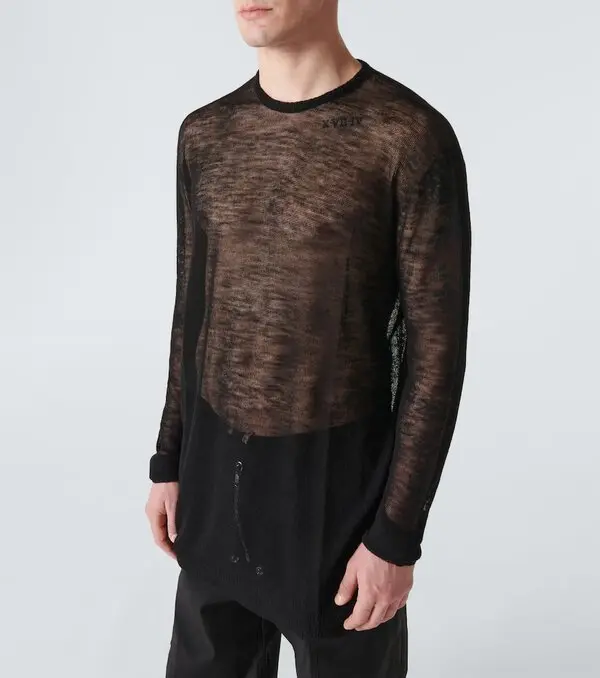 Rick Owens Wool Sweatshirt - Black