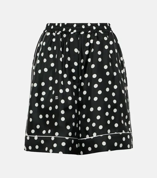 Dolce & Gabbana Capri Polka-dot Silk Satin Shorts