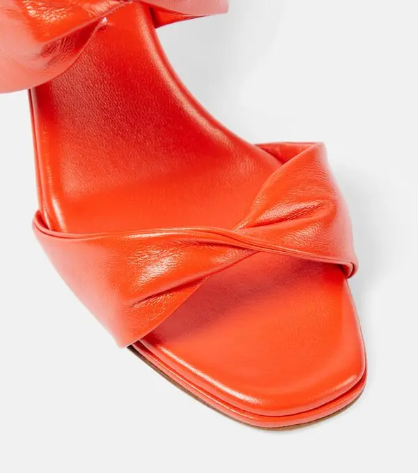 AQUAZZURA Twist Leather Wedge Sandals - Orange