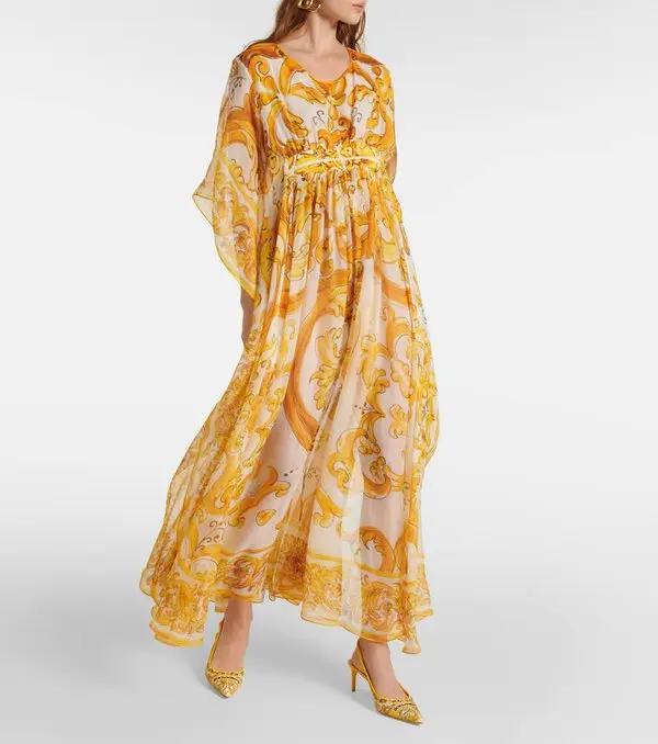 Dolce & Gabbana Majolica Printed Silk Maxi Dress