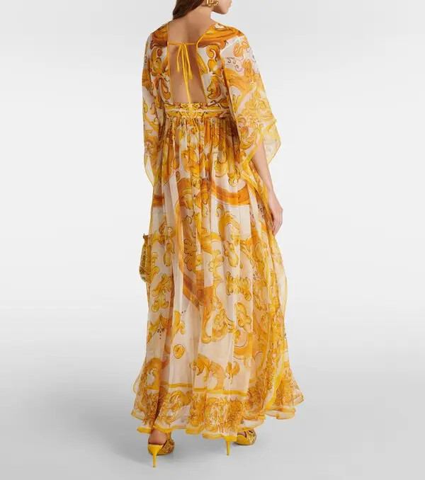 Dolce & Gabbana Majolica Printed Silk Maxi Dress