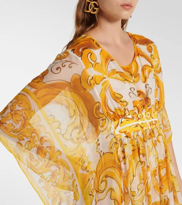 Dolce & Gabbana Majolica Printed Silk Maxi Dress