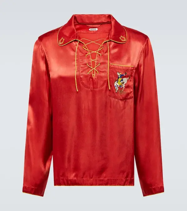 BODE Bronco Embroidered Shirt - Red