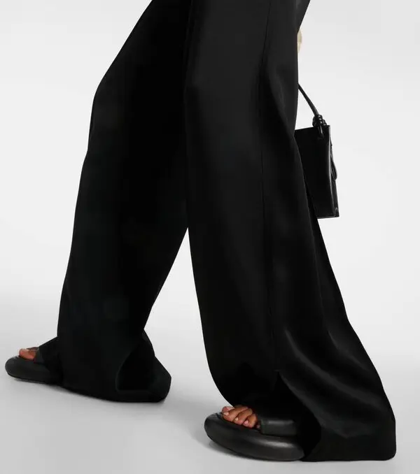 JIL SANDER Satin Wide-leg Trousers - Black
