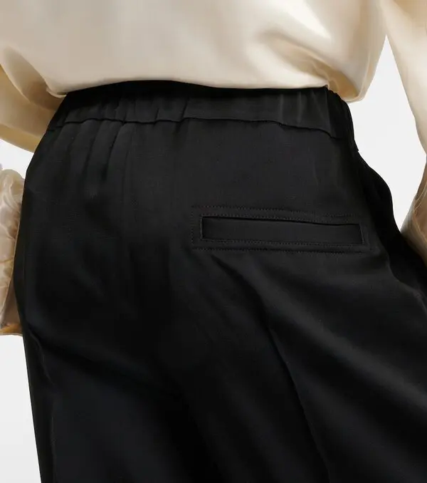 JIL SANDER Satin Wide-leg Trousers - Black