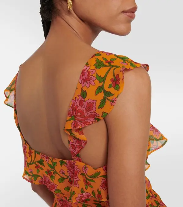 Veronica Beard Floral Silk Top