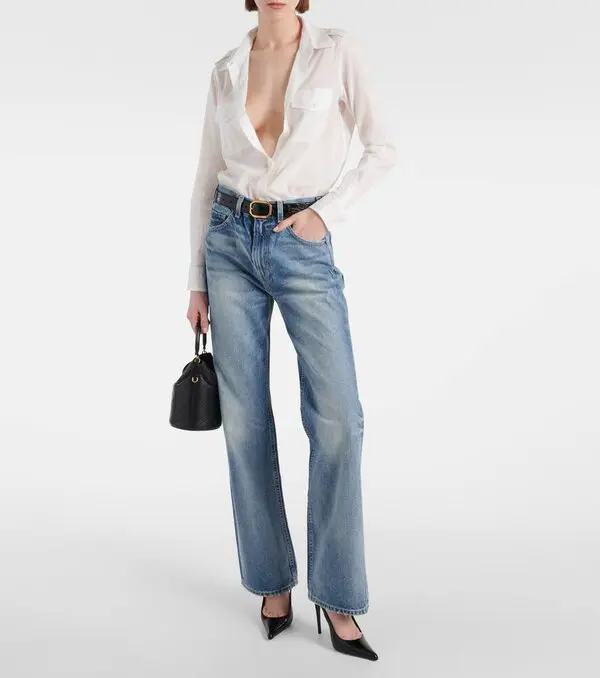 NILI LOTAN Mitchell Low-rise Wide-leg Jeans