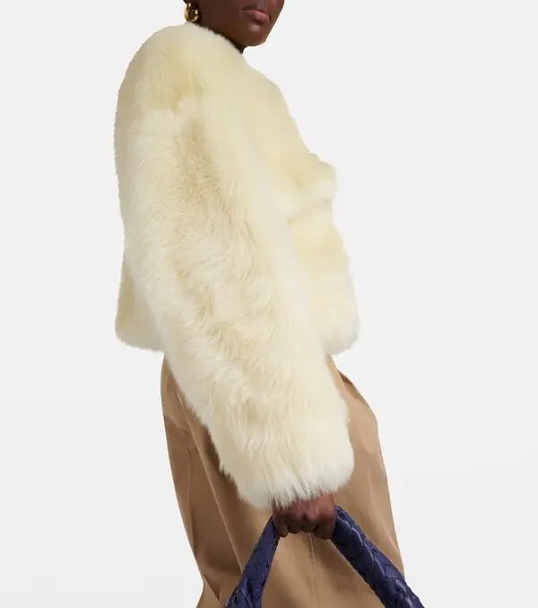 Bottega Veneta Cropped Shearling Jacket