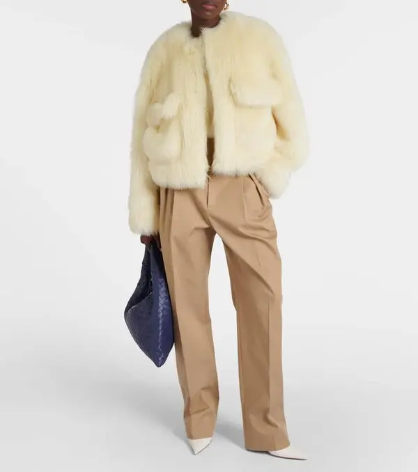 Bottega Veneta Cropped Shearling Jacket