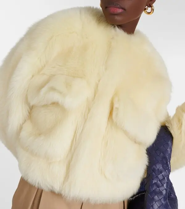 Bottega Veneta Cropped Shearling Jacket