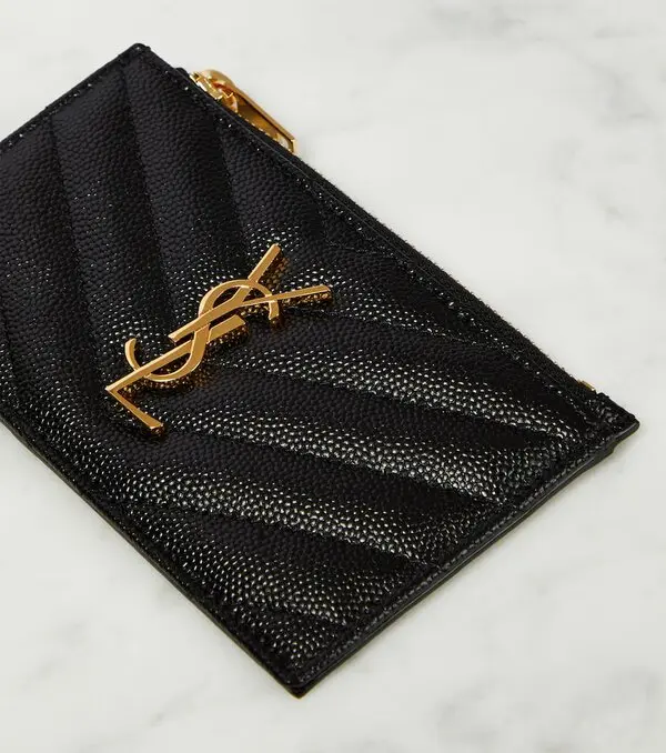 Saint Laurent Monogram Zipped Leather Wallet