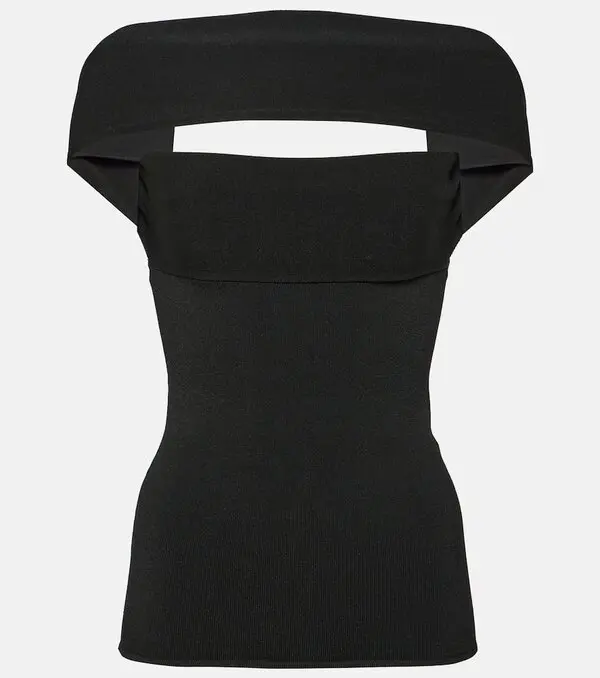 TOTEME Cutout Ribbed-knit Top