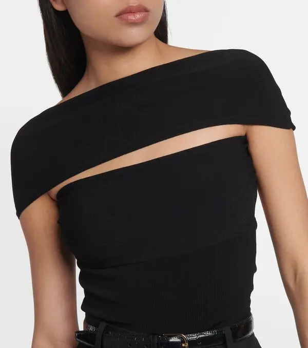 TOTEME Cutout Ribbed-knit Top