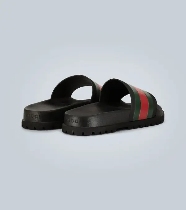 Gucci Striped Web Slide Sandals