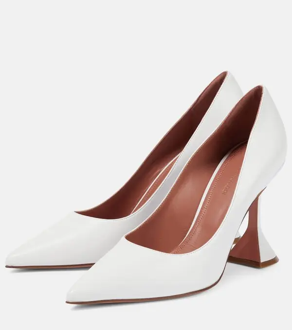 Amina Muaddi Ami Leather Pumps