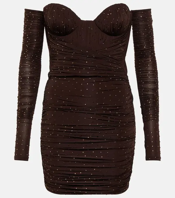 Alex Perry Koda Embellished Jersey Mini Dress