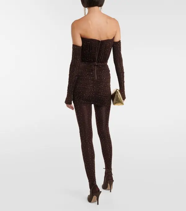 Alex Perry Koda Embellished Jersey Mini Dress