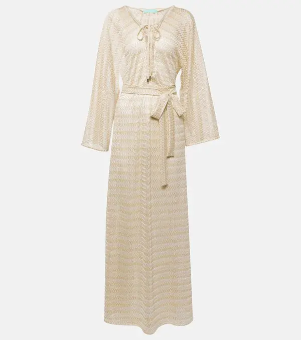Melissa Odabash Nina Crochet Kaftan - Gold