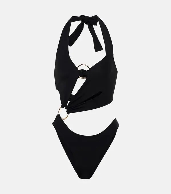 LOUISA BALLOU Cutout One Piece Swimsuit - Black