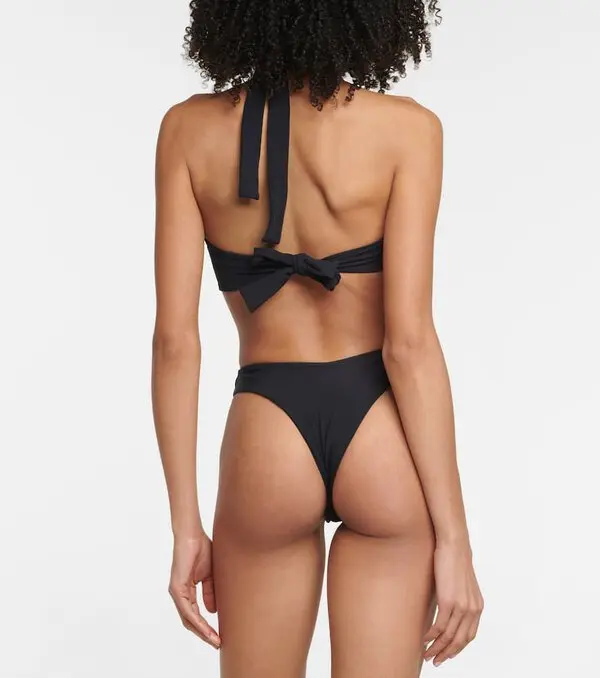 LOUISA BALLOU Cut Out Halterneck Swimsuit - Black