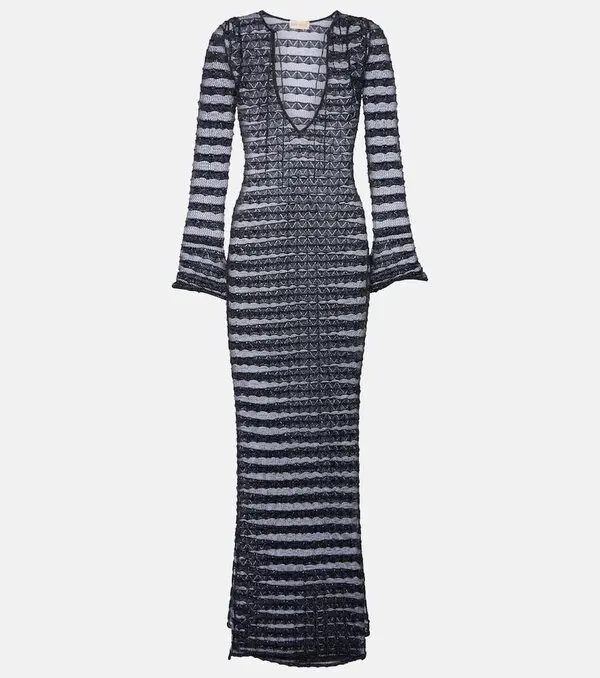 AYA MUSE Lace Maxi Dress - Black