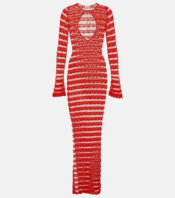 AYA MUSE Lace Maxi Dress - Red