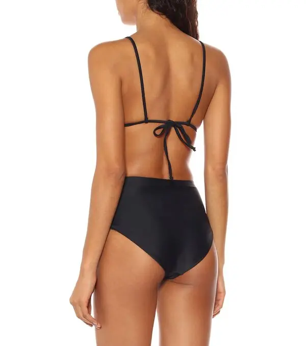 Jade Swim Via Triangle Bikini Top - Black