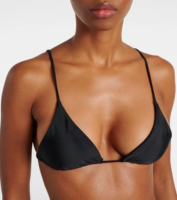 Jade Swim Via Triangle Bikini Top - Black