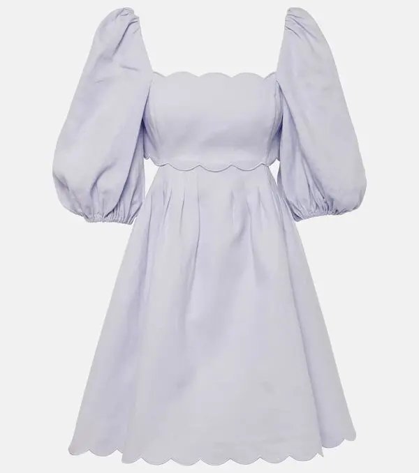 Zimmermann Halliday Scalloped Linen Minidress