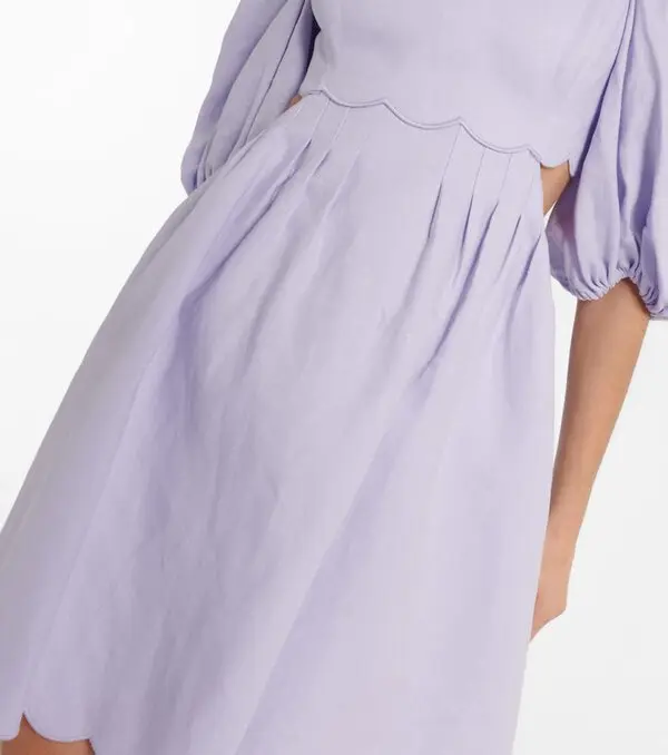Zimmermann Halliday Scalloped Linen Minidress