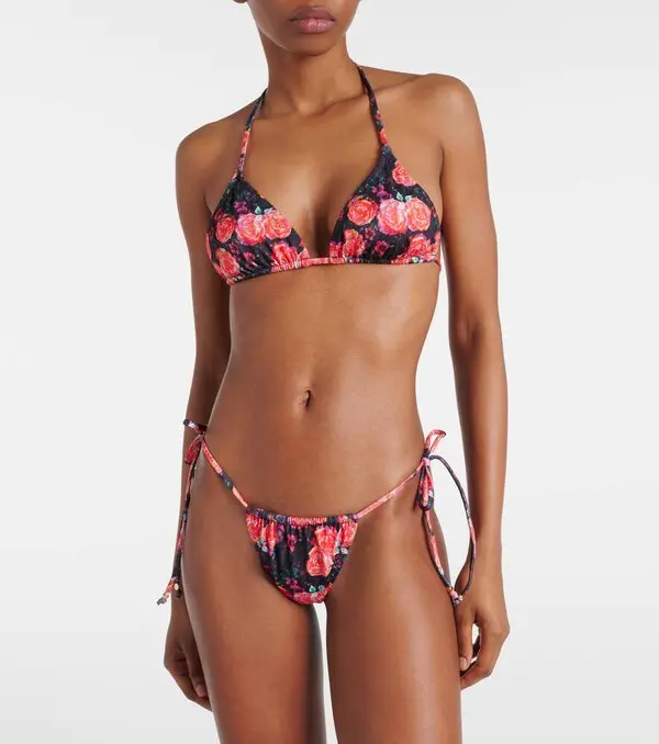 BANANHOT Bell Floral Triangle Bikini Top