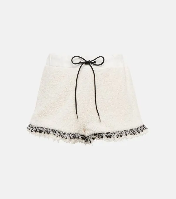Sacai Drawstring Tweed Shorts - White
