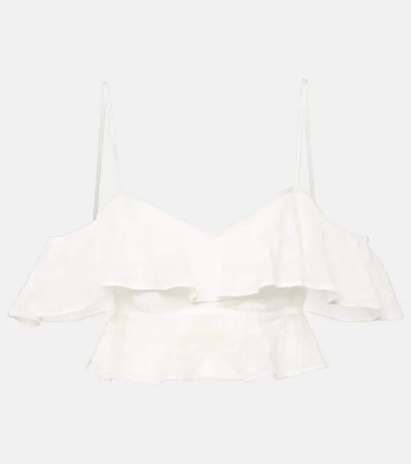 Isabel Marant Étoile Eliani Embroidered Crop Top - White